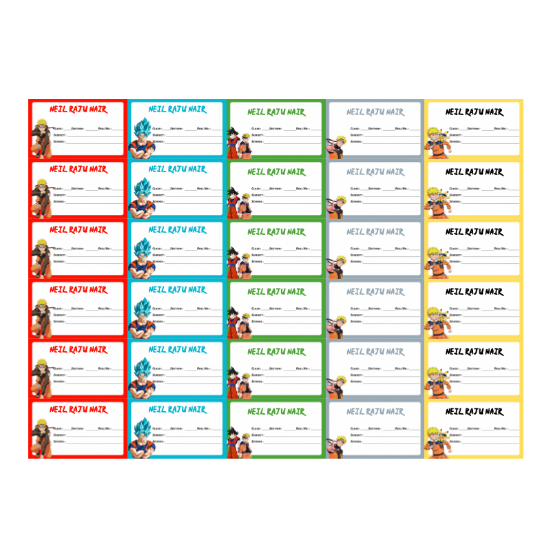 Naruto Notebook Label – Labelkaari